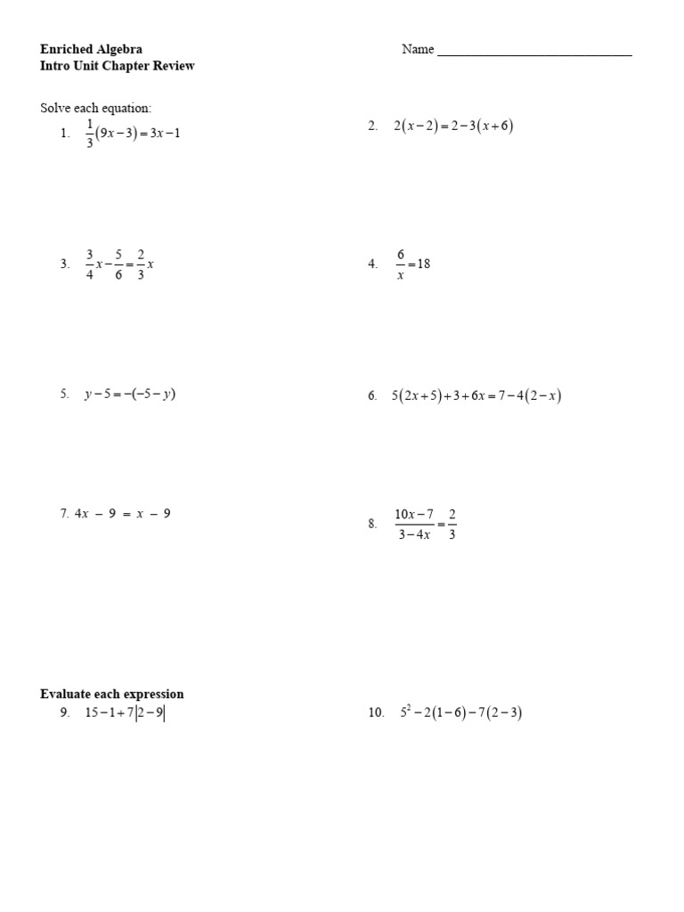 Algebra Review: Equations & Inequalities | PDF | Numbers | Area