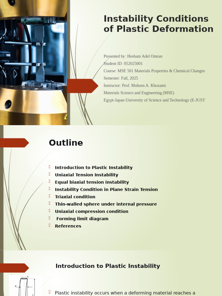 Plastic Deformation Instability Analysis | PDF | Deformation ...