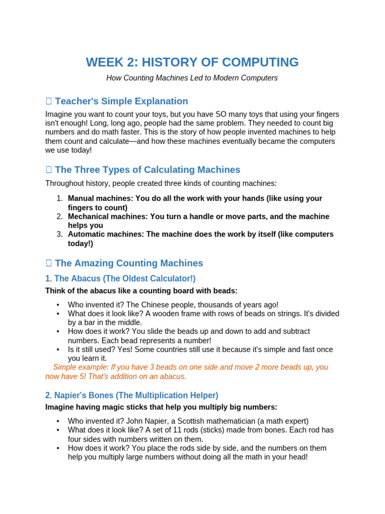 Evolution of Counting Machines to Computers | PDF | Multiplication ...
