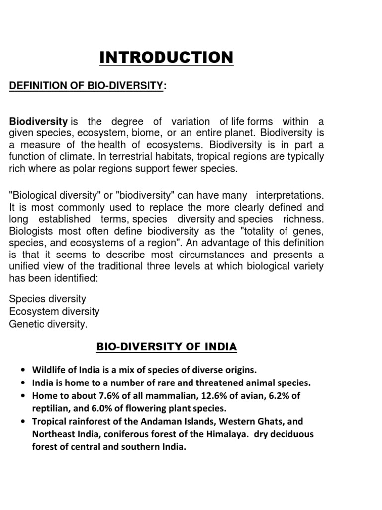 Definition of Bio | PDF | Biodiversity | Conservation Biology