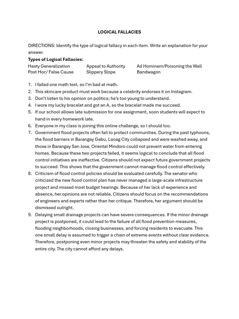 Logical Fallacies | PDF
