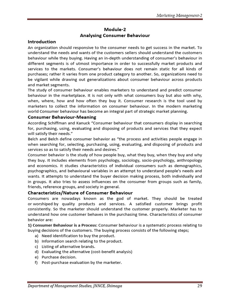 4. MM-Module-2 (1) | PDF | Consumer Behaviour | Behavior