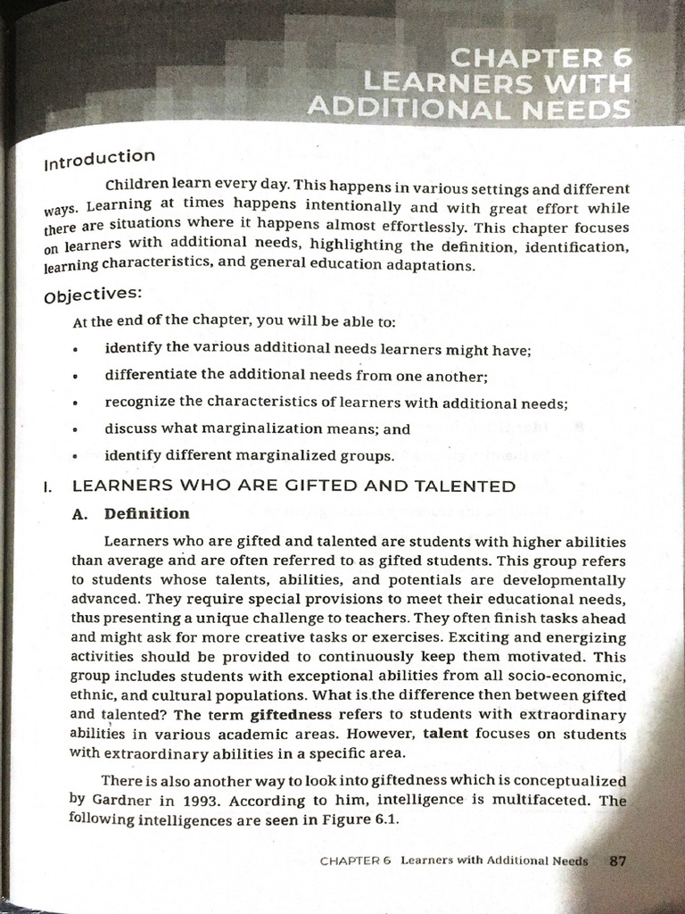 Learners With Additional Needs | PDF