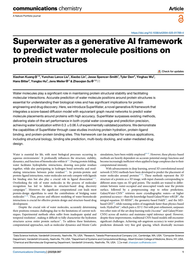 Superwater as a Generative AI Framework to Predict Water Molecule ...