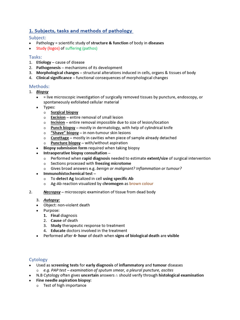 Overview of Pathology: Key Concepts and Methods | PDF | Cytopathology ...