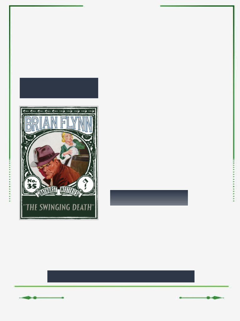 The Swinging Death An Anthony Bathurst Mystery Brian Flynn Steve Barge ...