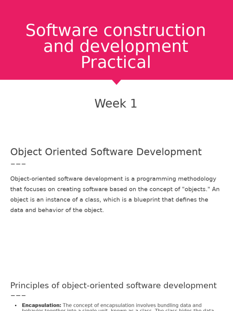 Se601P week 1-16 handouts | PDF | Class (Computer Programming) | Inheritance (Object Oriented ...