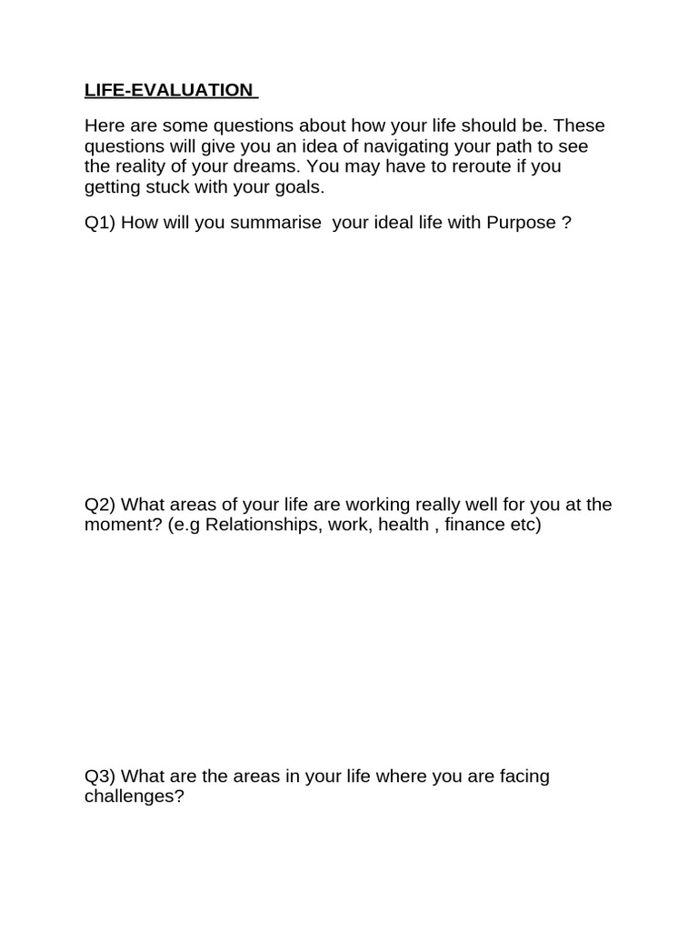 Life Evaluation | PDF