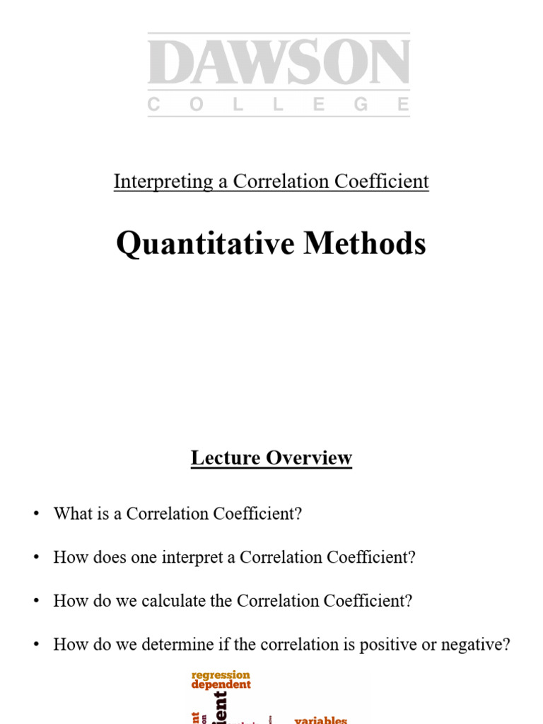 Interpreting a Correlation Coefficient | PDF | Probability Theory | Statistical Analysis