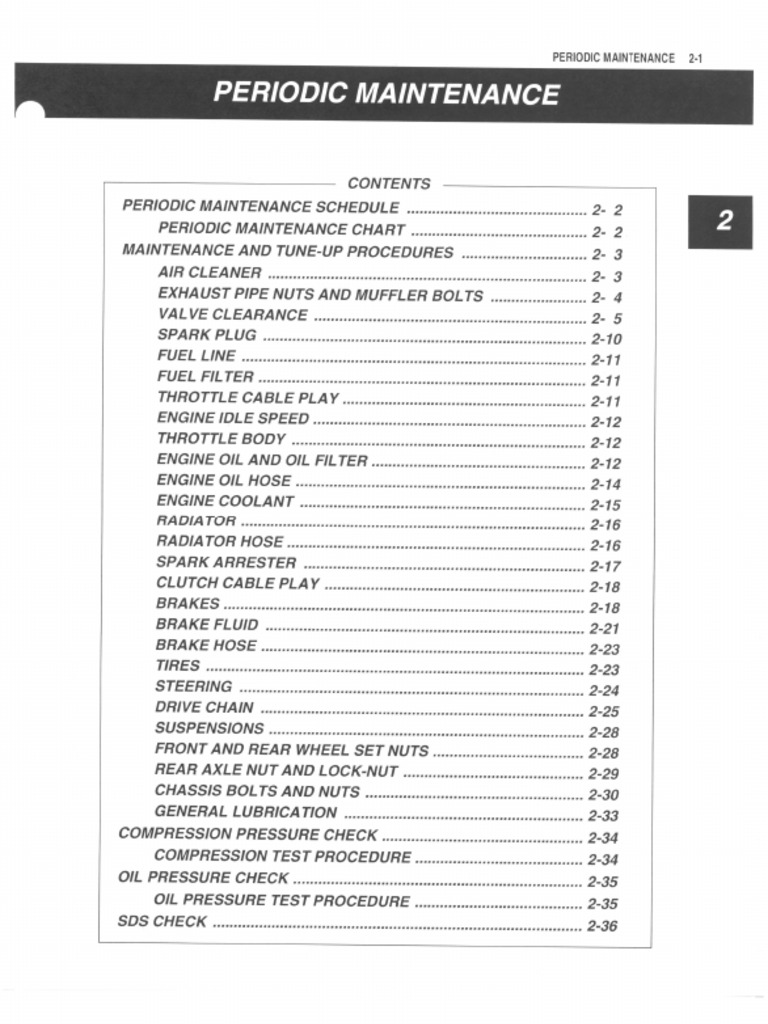 Chapter 2 (Periodic Maintenance) | PDF
