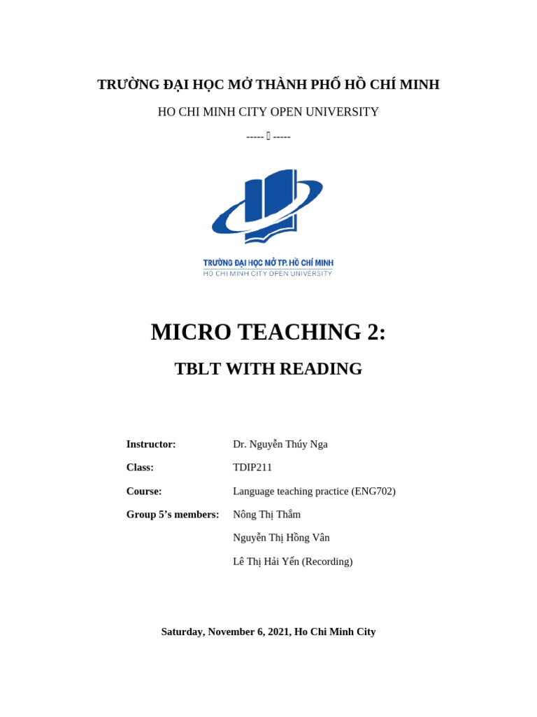 Session 6 - GROUP 5 - Lesson Plan - Micro Teaching 2 (14.11) | PDF ...