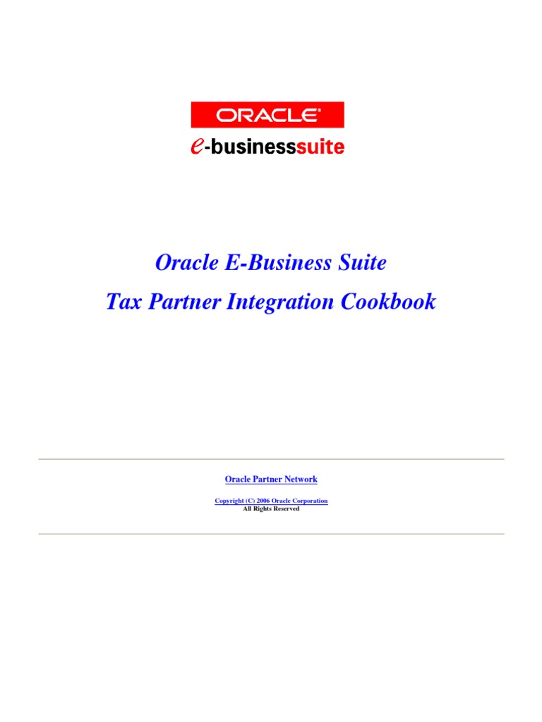 Tax Integration Cookbook | PDF | Application Programming Interface | Electronic Business