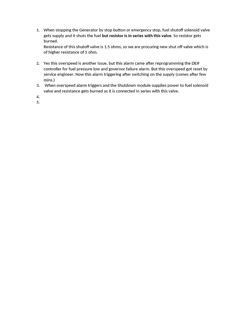 When Stopping the Generator by Stop Button or Emergency Stop | PDF