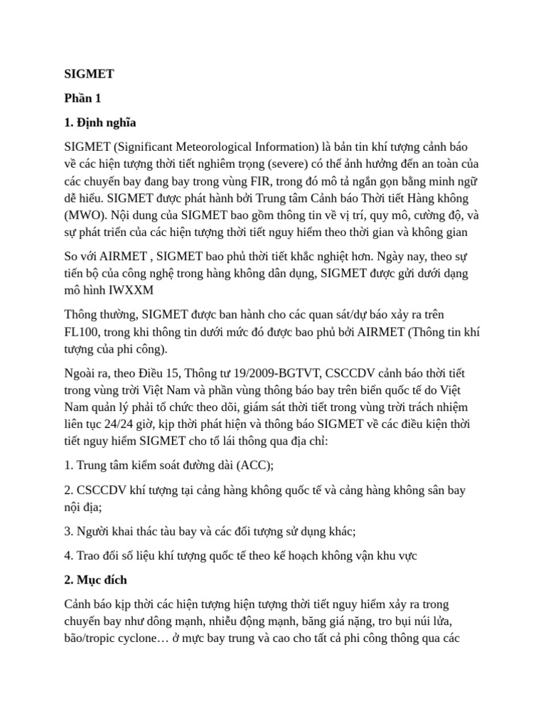 SIGMET | PDF