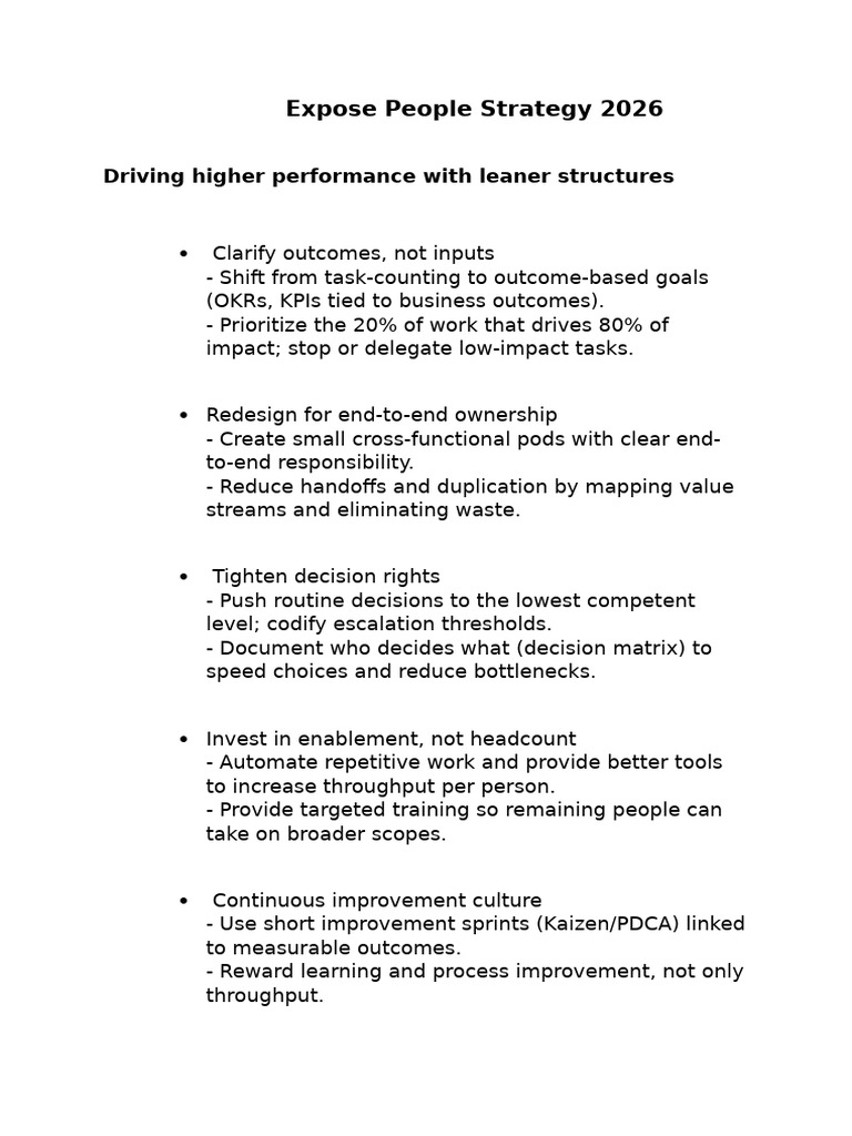 Expose People Strategy 2026 Overview | PDF | Performance Indicator ...
