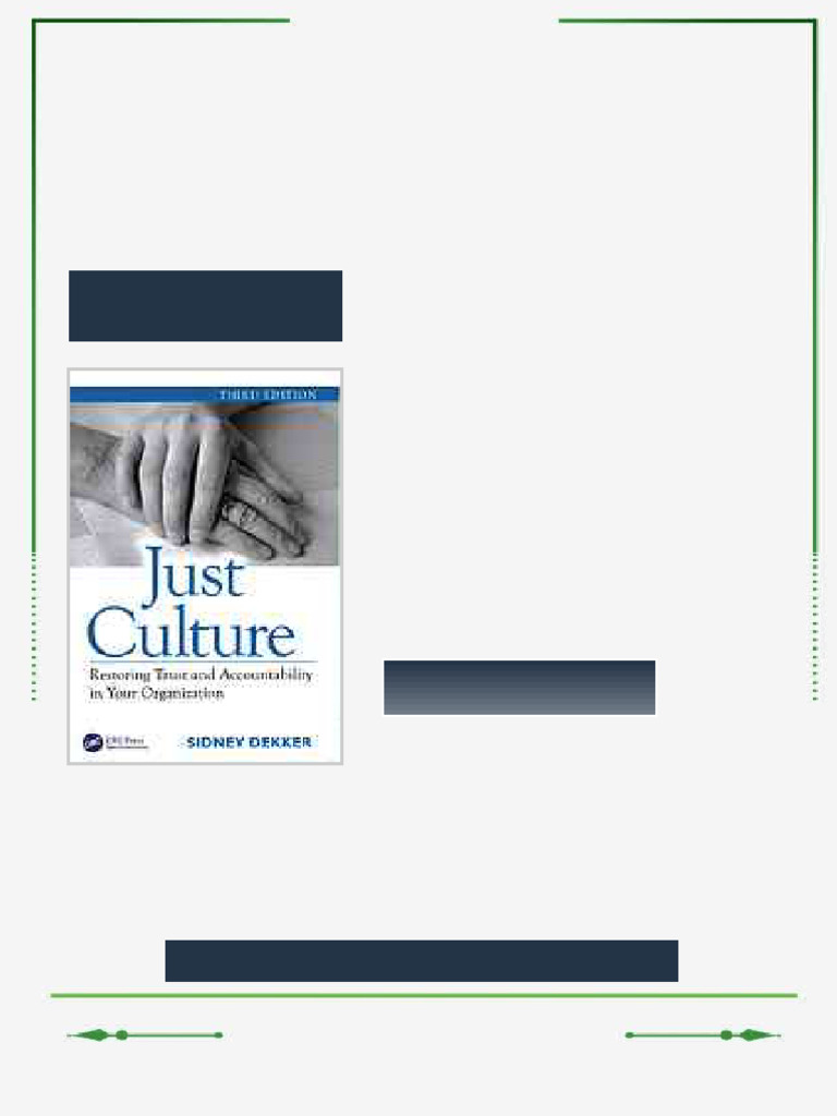 Just culture: restoring trust and accountability in your organization ...