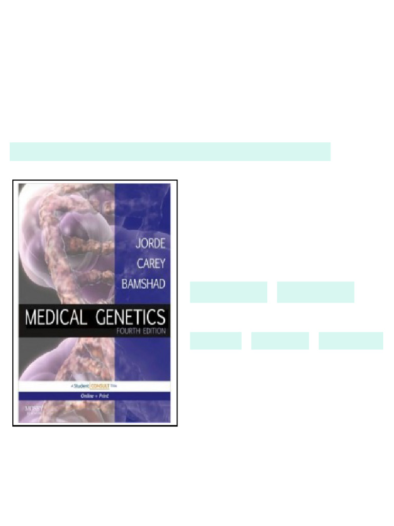 Test Bank for Medical Genetics, 4th Edition: Lynn B. Jorde available ...