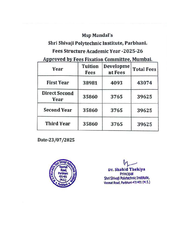 Fees Structure 25 26 | PDF