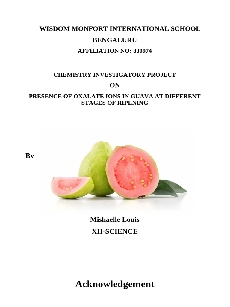 Oxalate Ion Levels in Guava Ripening | PDF | Redox | Chemical Substances