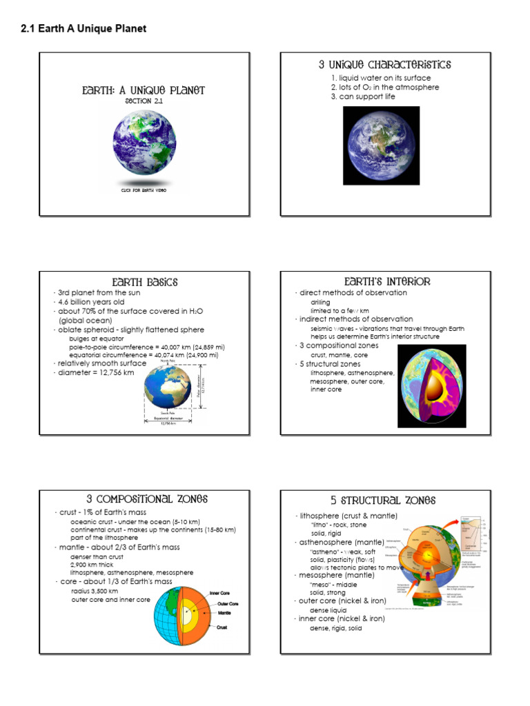 Unique Characteristics of Earth | PDF | Earth | Force