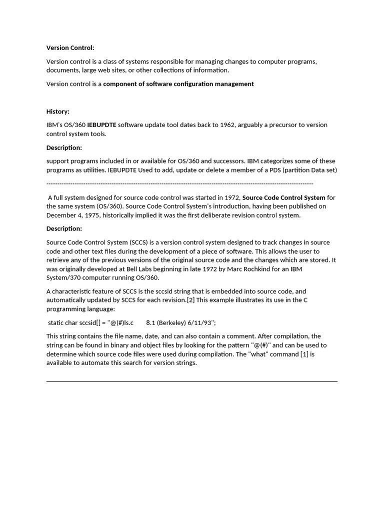 Version Control Presentation | PDF | Version Control | Computer Science
