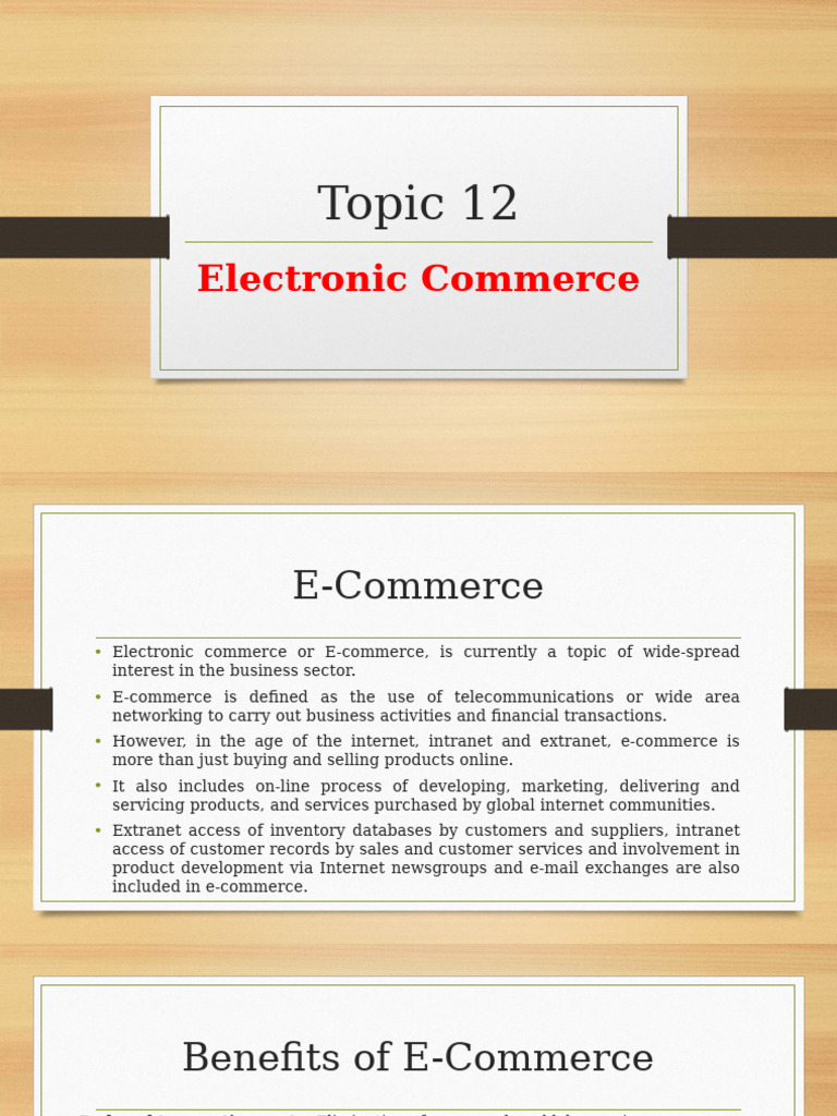 Topic 12 E Commerce | PDF | E Commerce | Credit Card