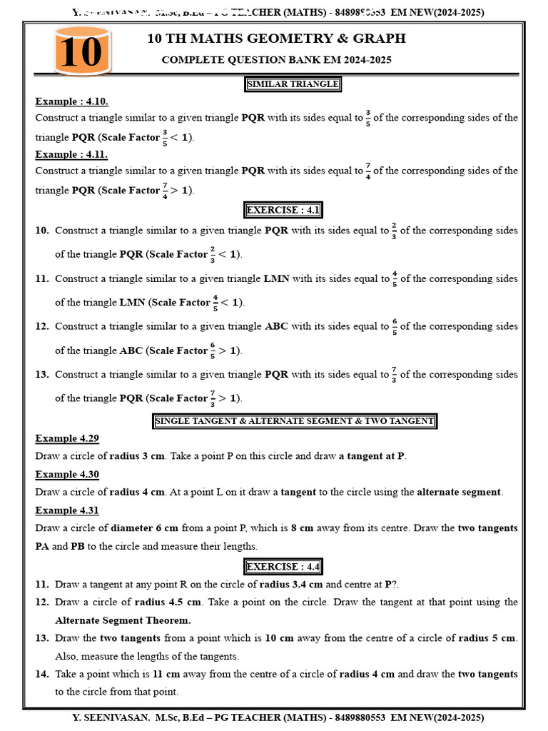 10th-Maths-Geometry-And-Graph-Question-Bank-English-Medium-PDF-Download ...