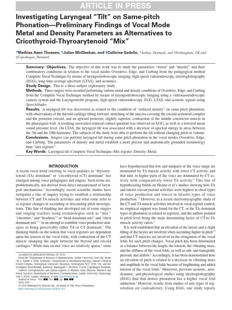 Investigating_Laryngeal_Tilt_on_Same_pit | PDF | Human Voice | Larynx