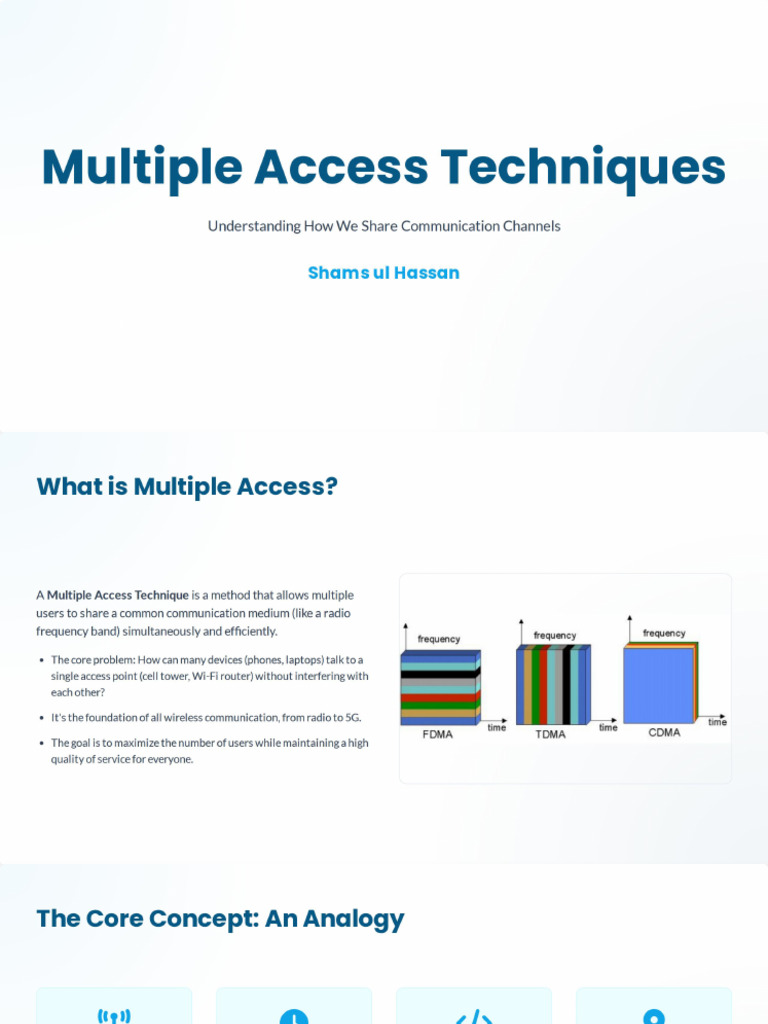 Multiple Access Techniques | PDF