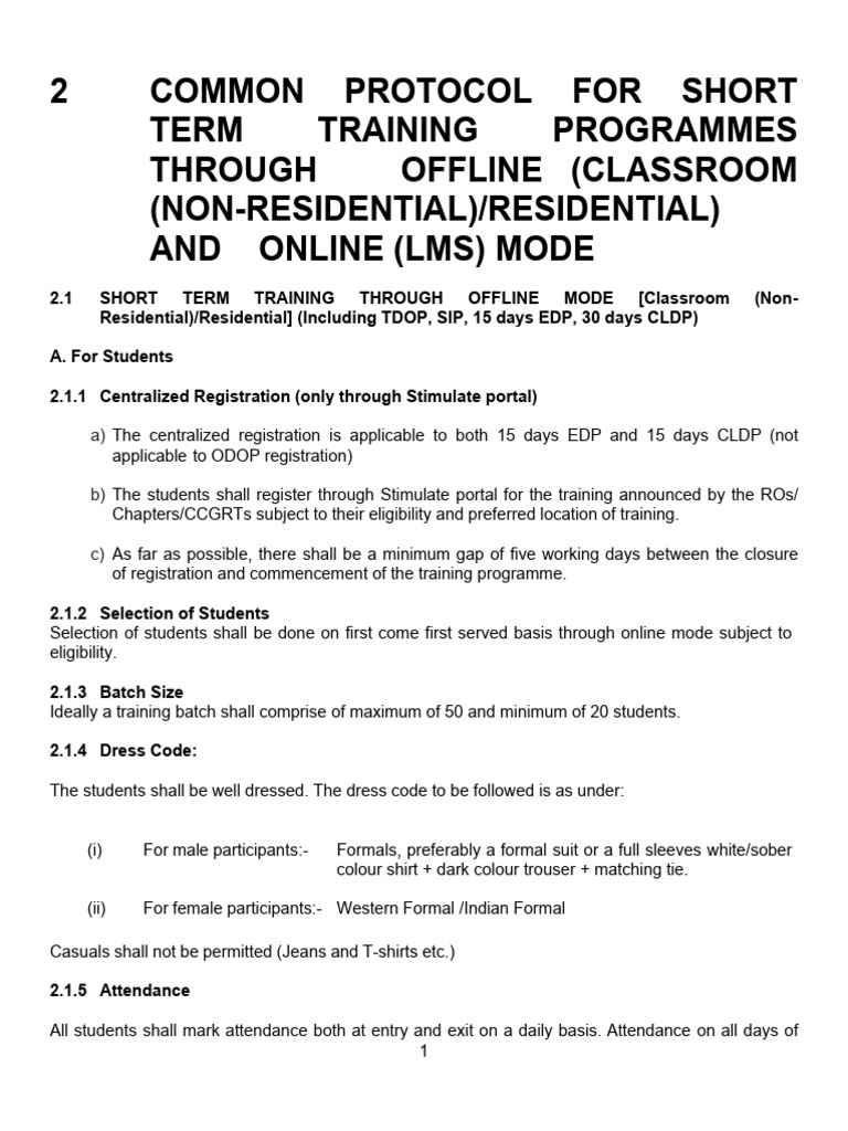 Short-Term Training Program Guidelines | PDF | Board Of Directors ...