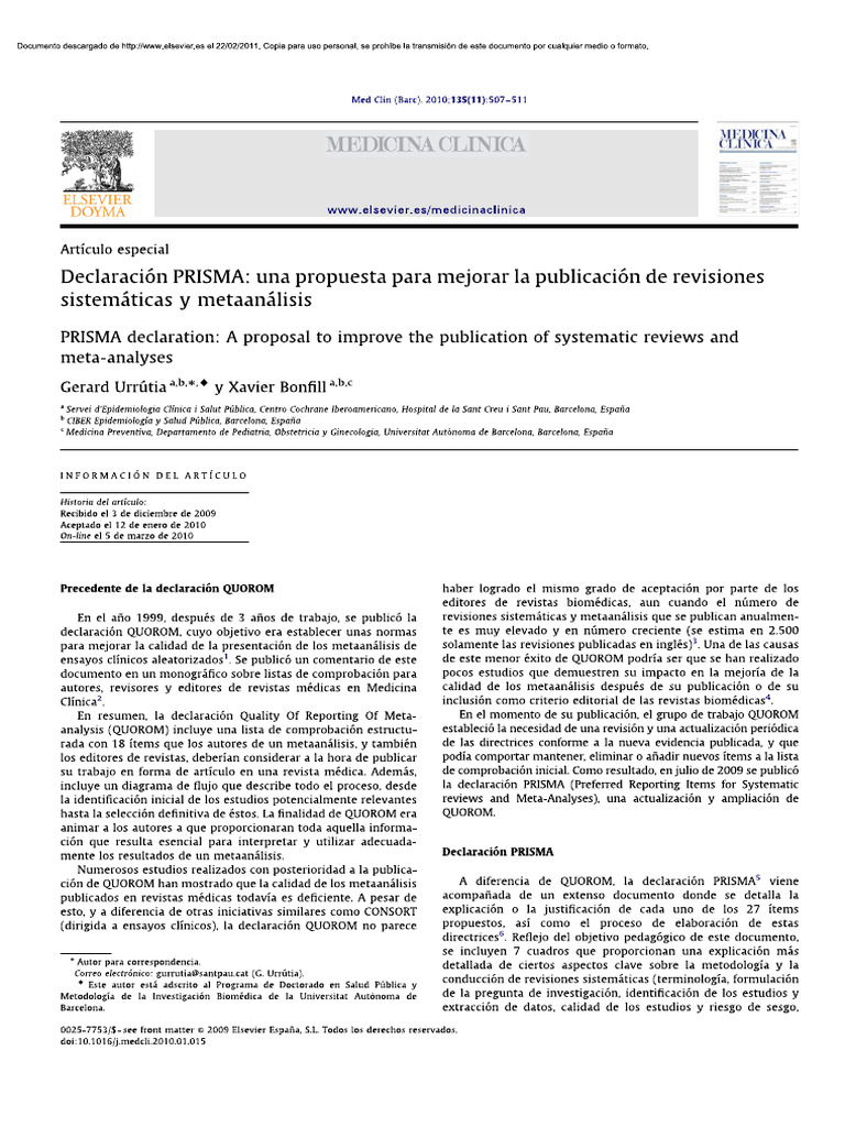 Article PRISMA Spanish | PDF