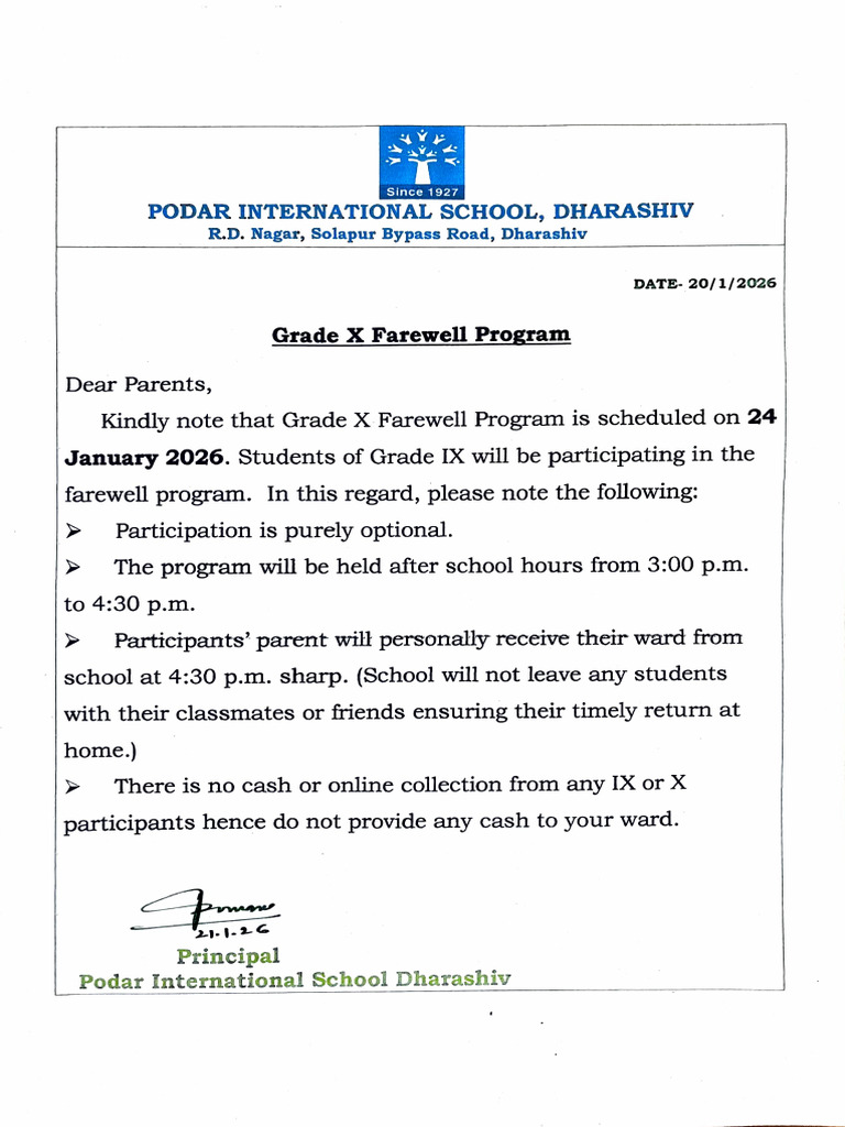 Grade X Farewell Program Details | PDF