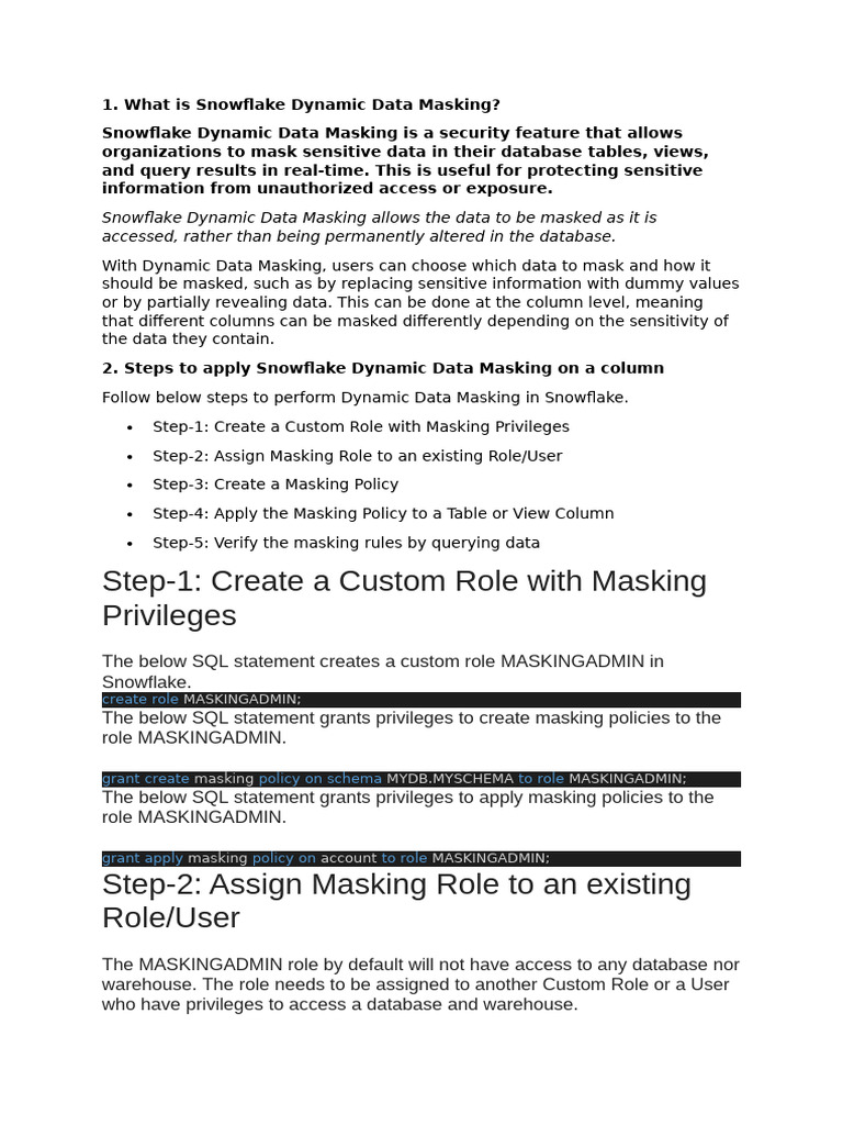 SNF Data Masking | PDF | Sql | Databases