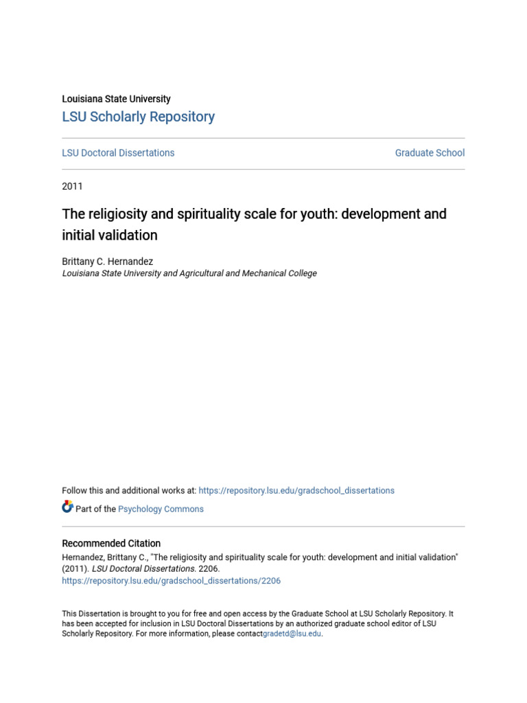 The Religiosity and Spirituality Scale for Youth_ Development an (1 ...