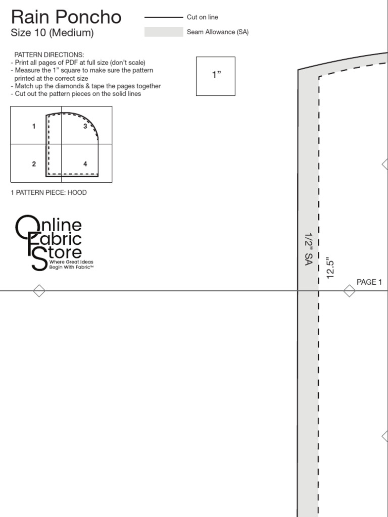 Ofs Rain Poncho Pattern | PDF
