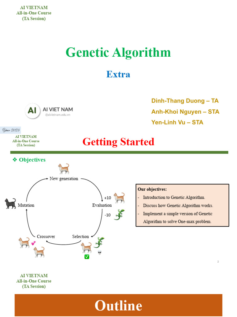 Documents 2025-9 M05W03 - Genetic Algorithms (Warm-up) [Slide] Extra GA | PDF | Genetic ...