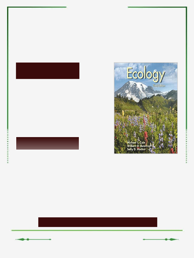 (eBook PDF) Ecology 3rd Edition by Michael L. Cain eBook fully updated archive | PDF | Ecology ...