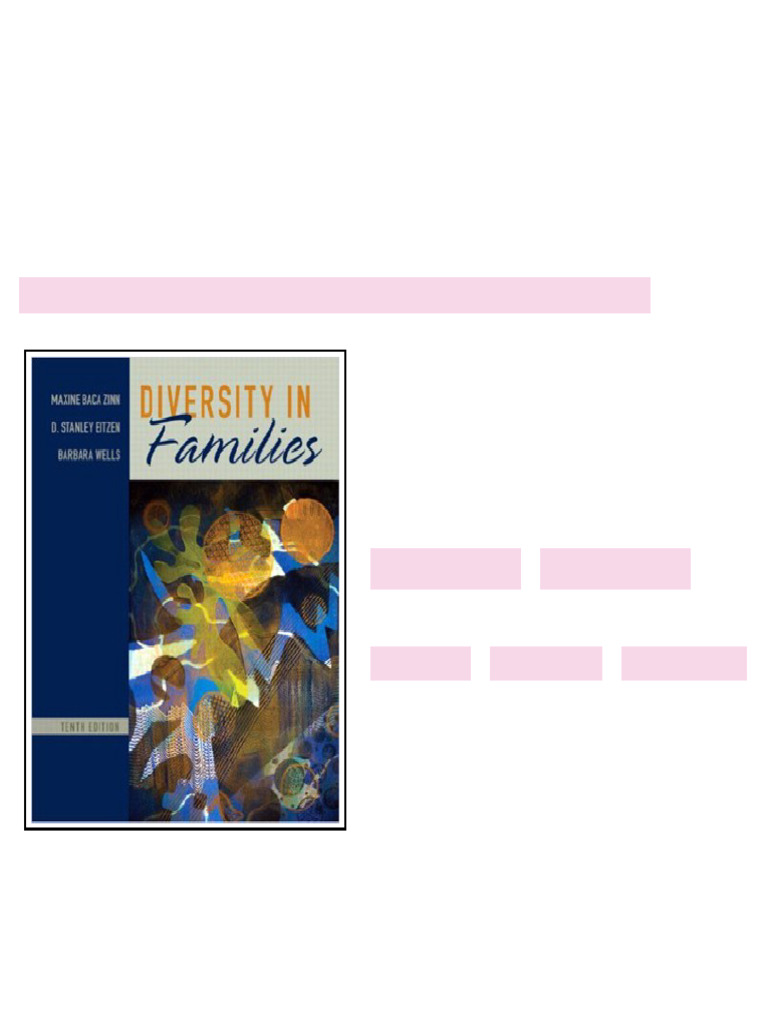 Diversity In Families 10th Edition Baca Zinn Eitzen Wells Test Bank