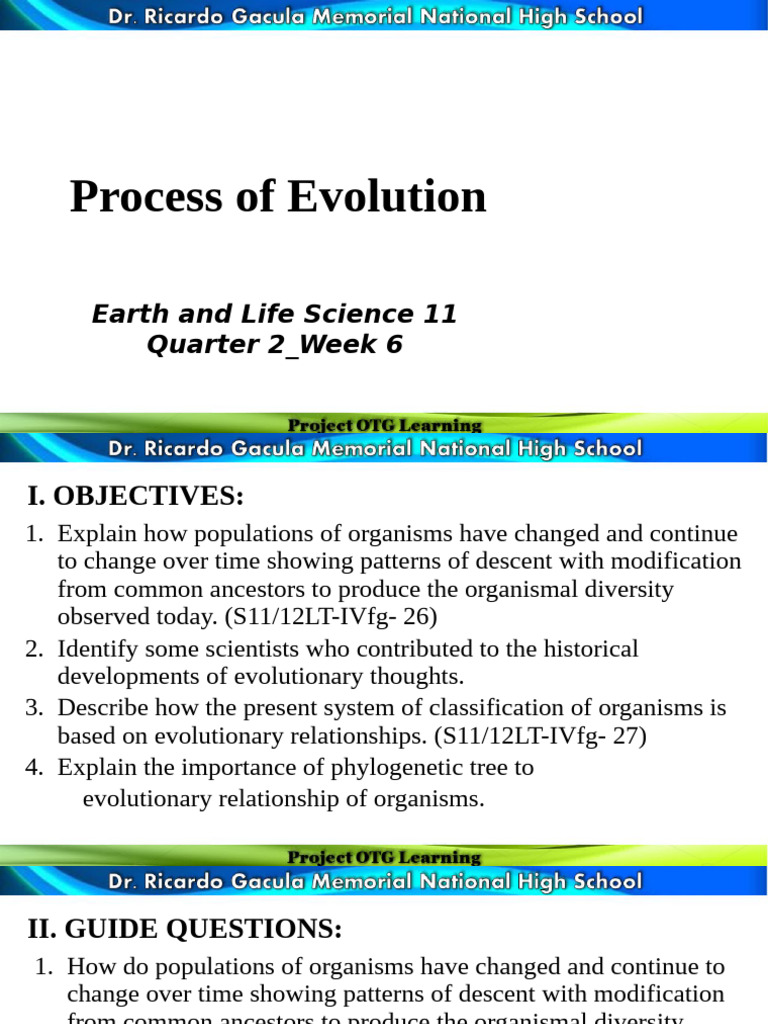 Earth and Life Science 11 - Q2 - Week 6 - Process of Evolution | PDF ...