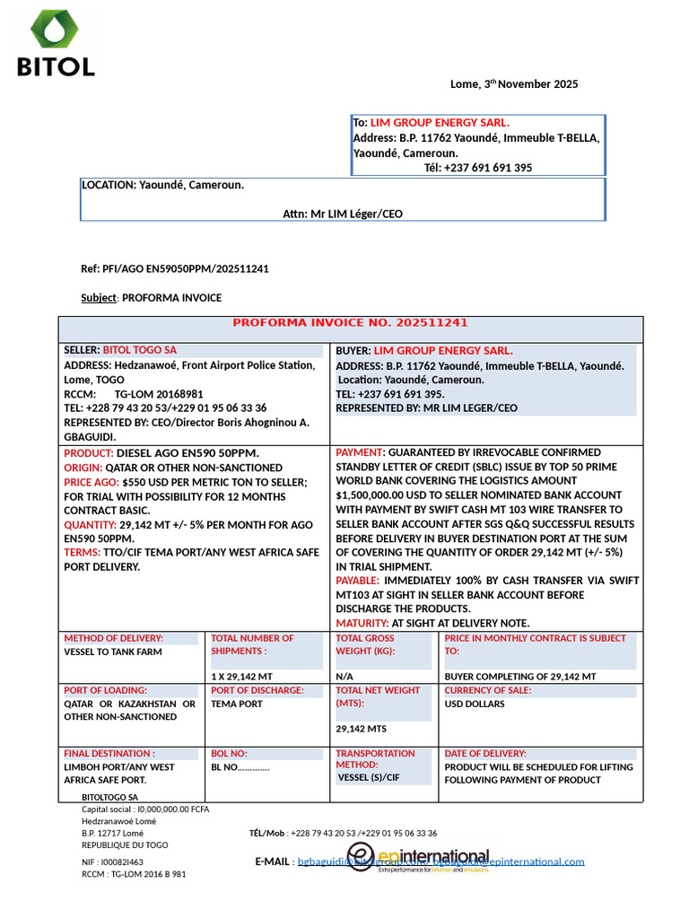 Pfi Btsa to Lim Group Energy for 29kmt En590 Tto Tema Hp24112025_1 ...