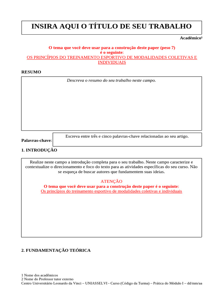 Template de paper do VI módulo SEMI Bacharel1 | PDF | Citação | Método ...