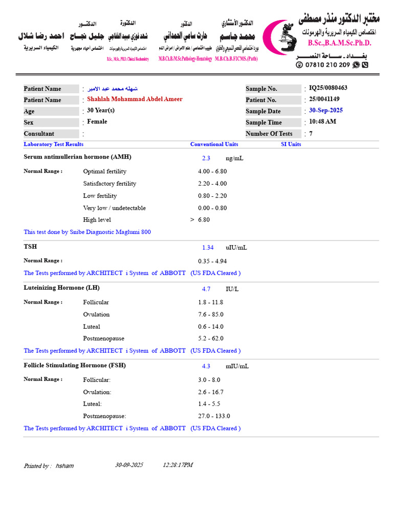 تحليل شهلة | PDF | Human Reproduction | Gynaecology