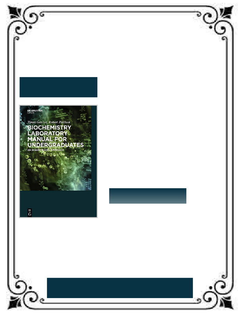 Biochemistry Laboratory Manual for Undergraduates An Inquiry Based ...