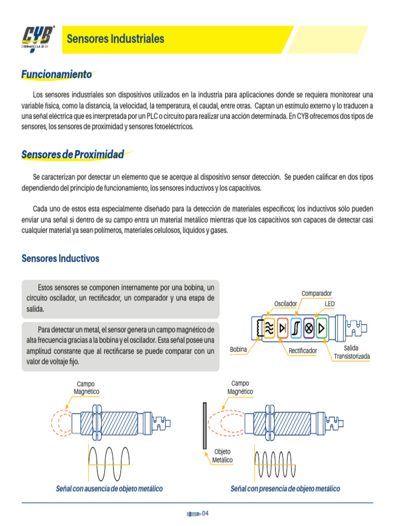 Sensores Industriales: Tipos y Funcionamiento | PDF | Electricidad ...