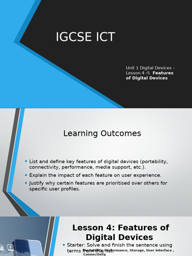 IGCSE ICT Unit 1 Features of Digital Devices | PDF | Graphical User Interfaces | Command Line ...