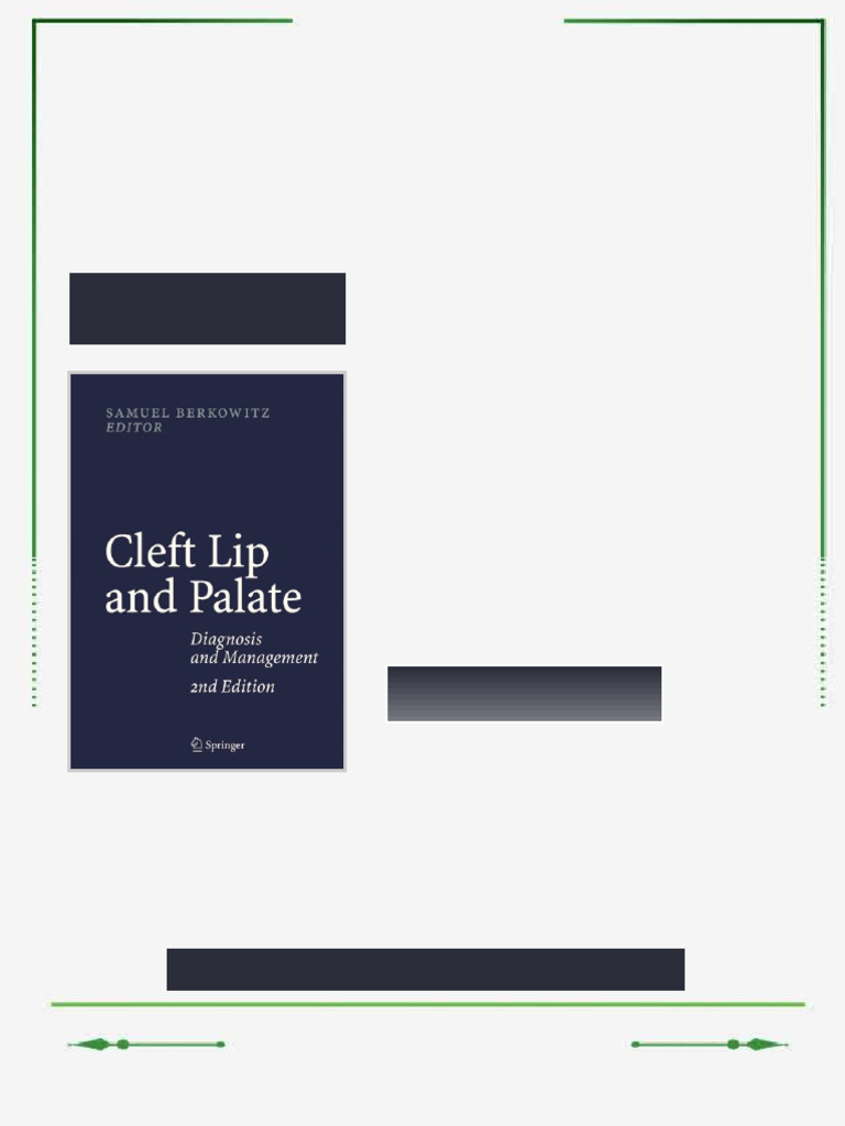 Cleft Lip and Palate Diadnosis and Management 2nd Edition by Samuel ...