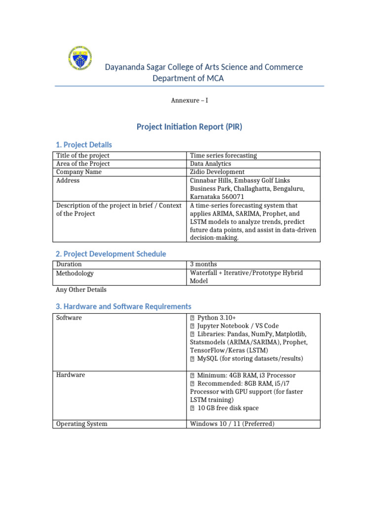 Blank Project Initiation Report Templatess | PDF | Autoregressive ...
