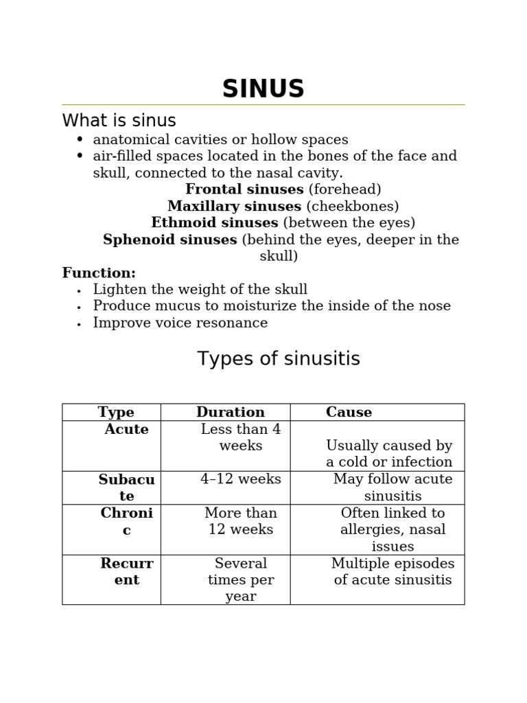 Sinus | PDF | Human Nose | Human Head And Neck