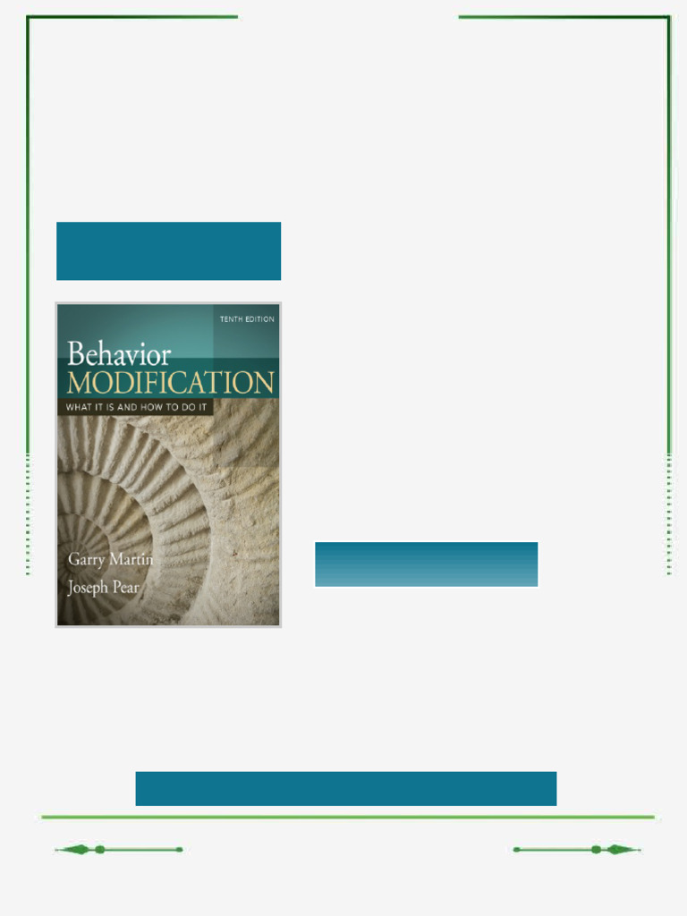 Behavior Modification: What It Is and How to Do It 10th Edition Garry Martin online eBook pdf ...