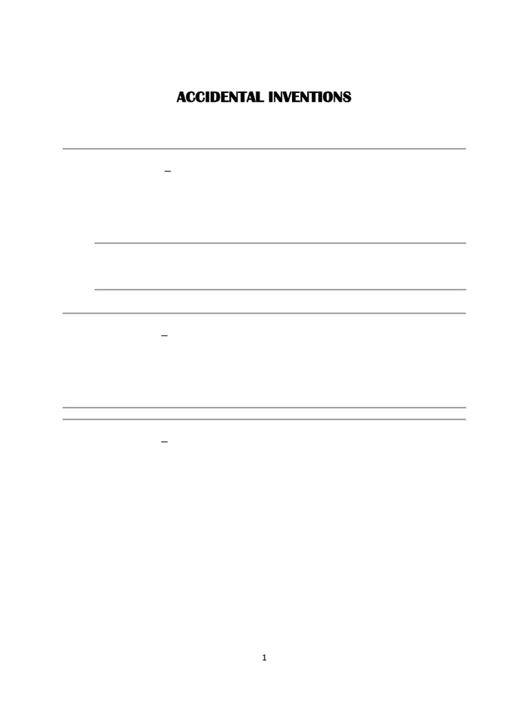 Accidental Inventions Worksheet | PDF